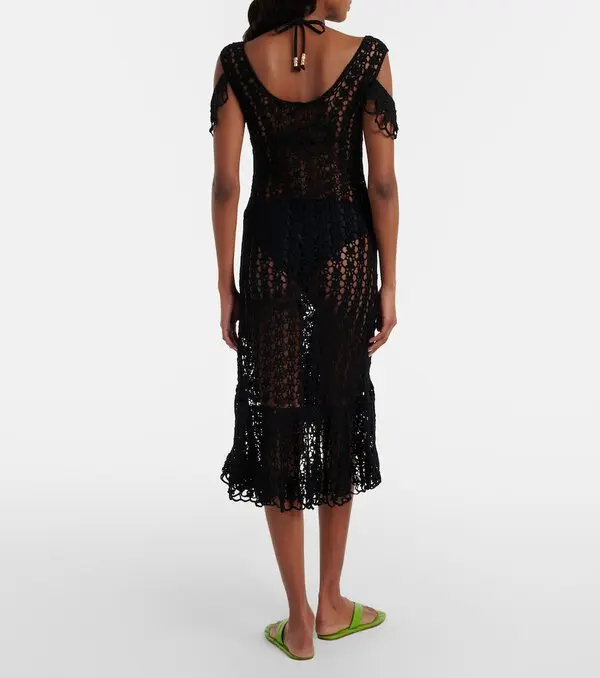 JW Anderson Ruffled Crochet Midi Dress