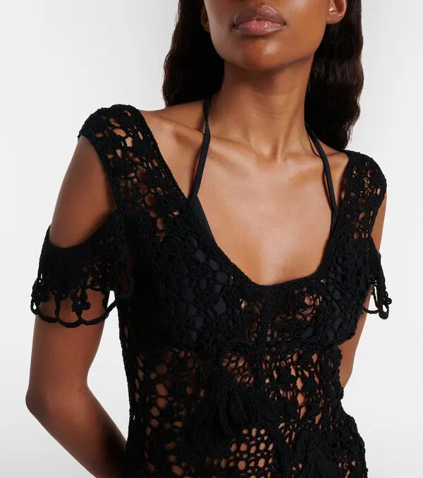 JW Anderson Ruffled Crochet Midi Dress