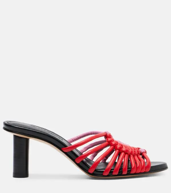 JW Anderson Woven Leather Heeled Sandals - Red