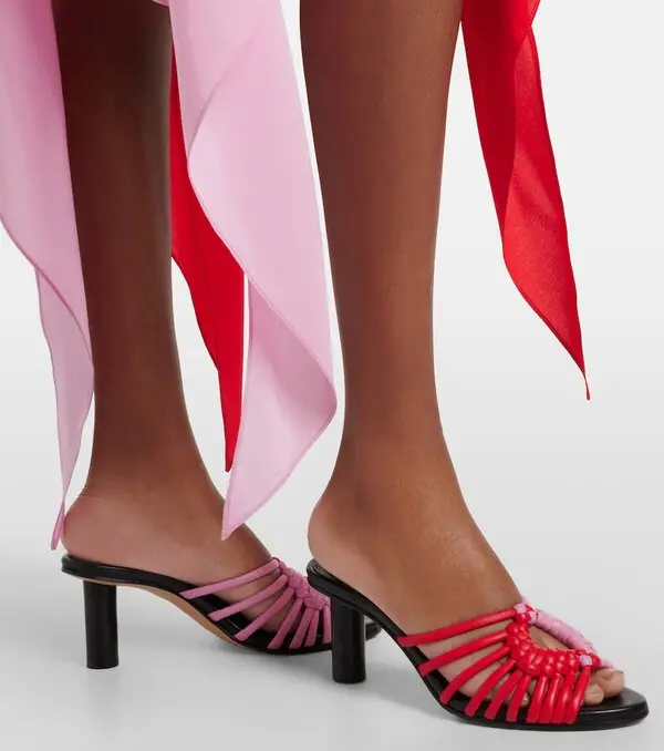 JW Anderson Woven Leather Heeled Sandals - Red