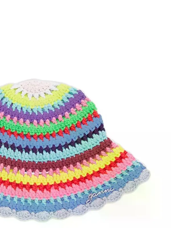 GANNI Crochet Bucket Hat - Blue
