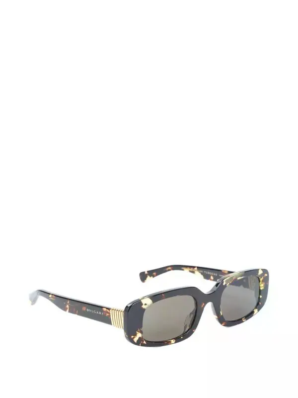 BVLGARI Tubogas Rectangle Frame Sunglasses - Brown