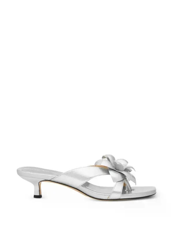 Michael Kors Jacie Floral Appliqué Sandals - Silver