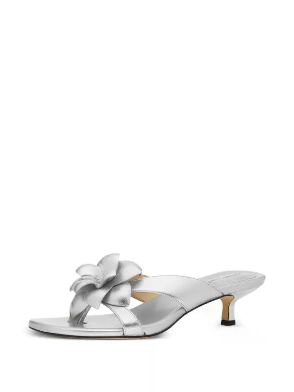 Michael Kors Jacie Floral Appliqué Sandals - Silver