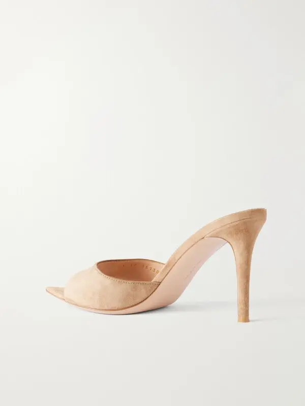 GIANVITO ROSSI Elle 85 Suede Pumps - Brown