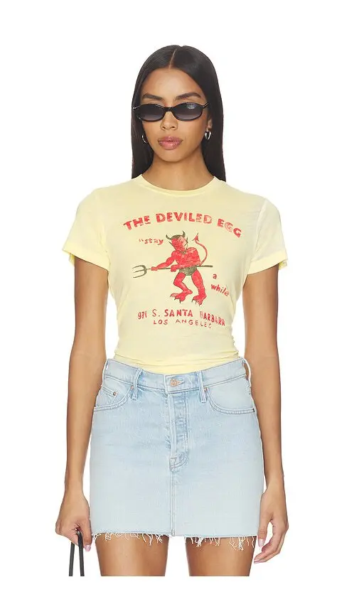 Daydreamer The Deviled Egg Burnout Vintage Tee - Lemon