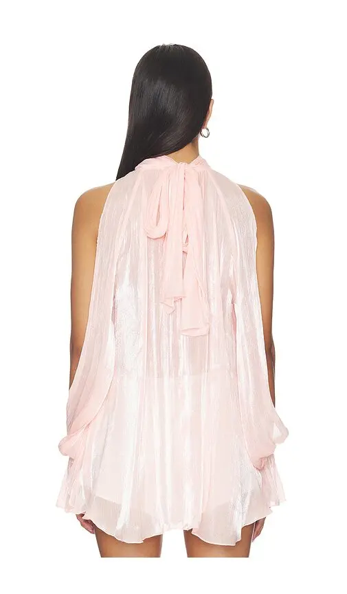 MORE TO COME Halterneck Blouse With Metallic Threading - Rose