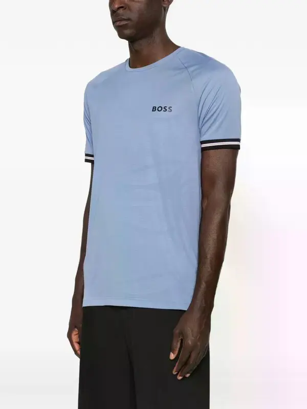 BOSS Active Slim-fit T-shirt With Tennis-ball Eming