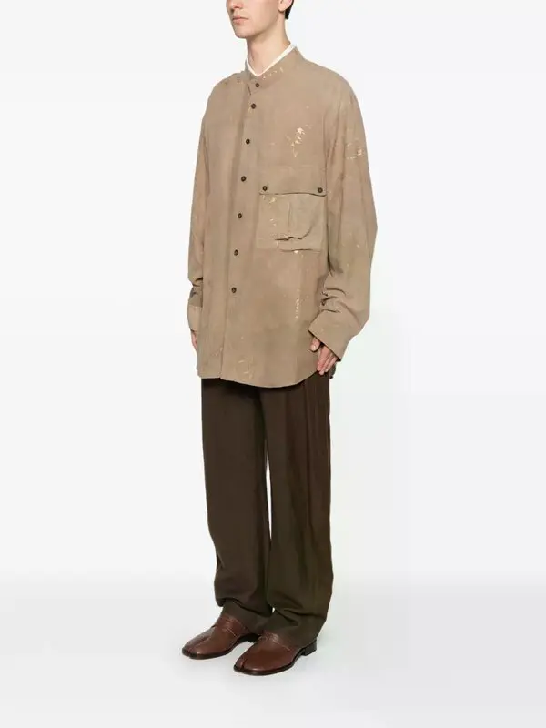 ZIGGY CHEN Paint-splatter Chest-pocket Shirt