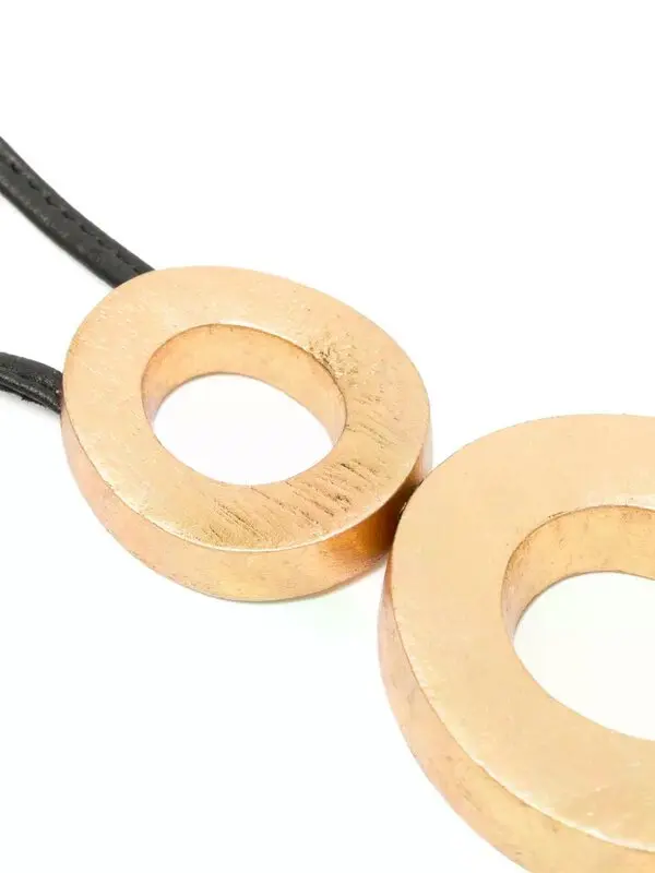 MONIES Tone Circular Pendant Leather Necklace - Gold
