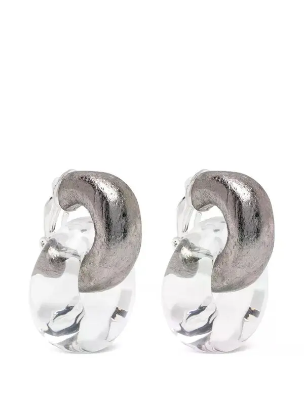 MONIES Havana Interlocking Hoop Earrings - Silver