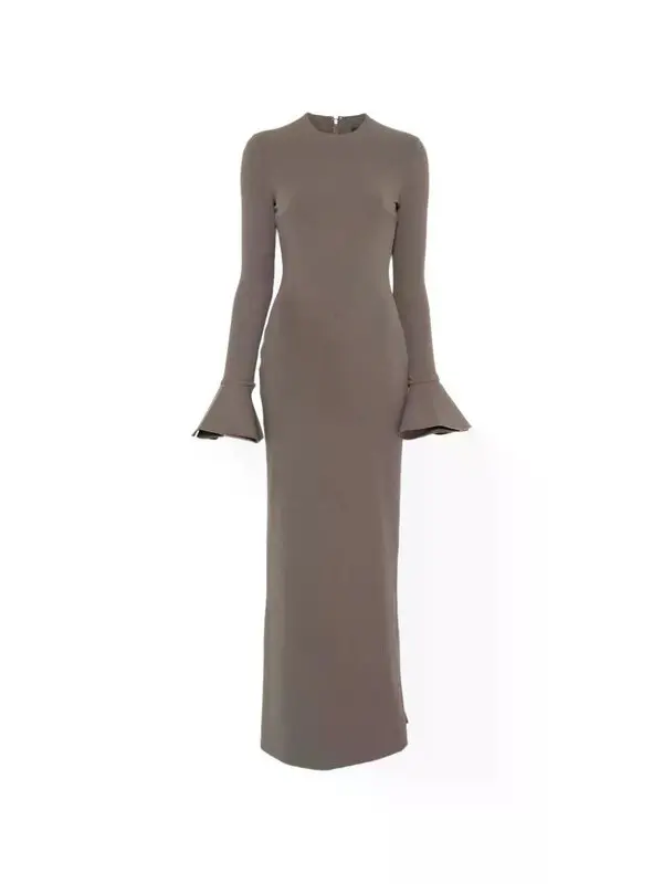 Solace London Alicia Flare-sleeve Maxi Dress - Grey