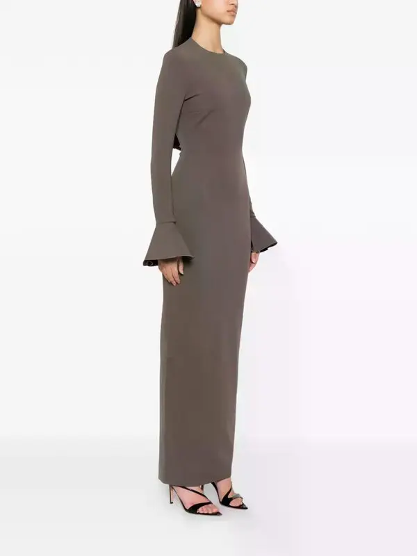 Solace London Alicia Flare-sleeve Maxi Dress - Grey