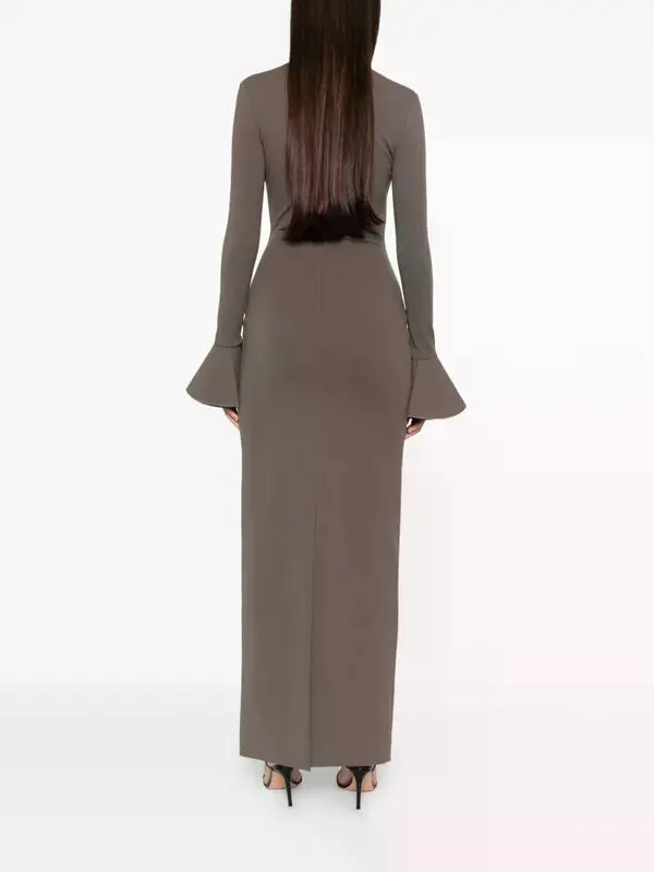 Solace London Alicia Flare-sleeve Maxi Dress - Grey
