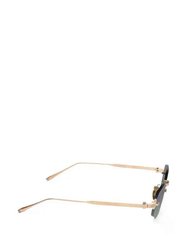 AKONI Juno Three 12k Rimless Rectangle Sunglasses - Gold