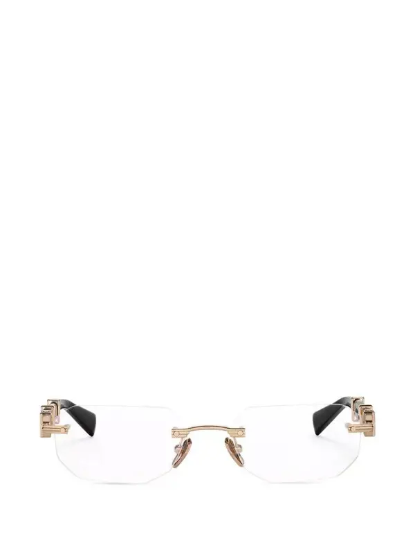 Balmain Geometric-frame Rimless Glasses - Black