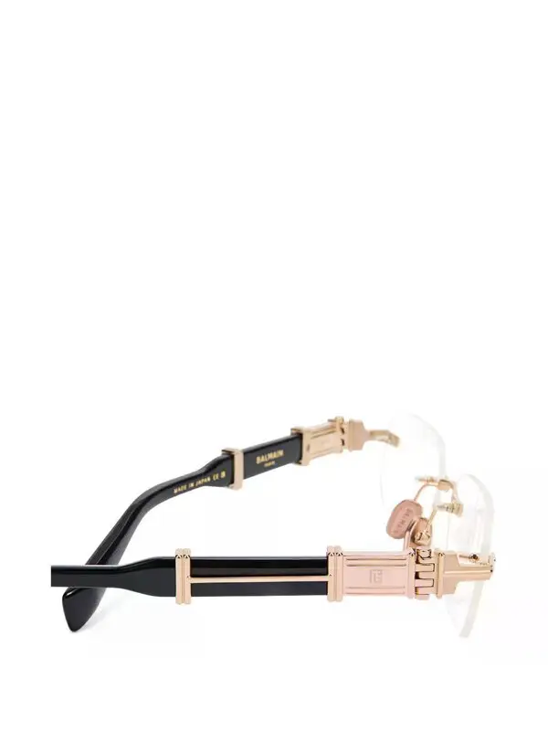 Balmain Geometric-frame Rimless Glasses