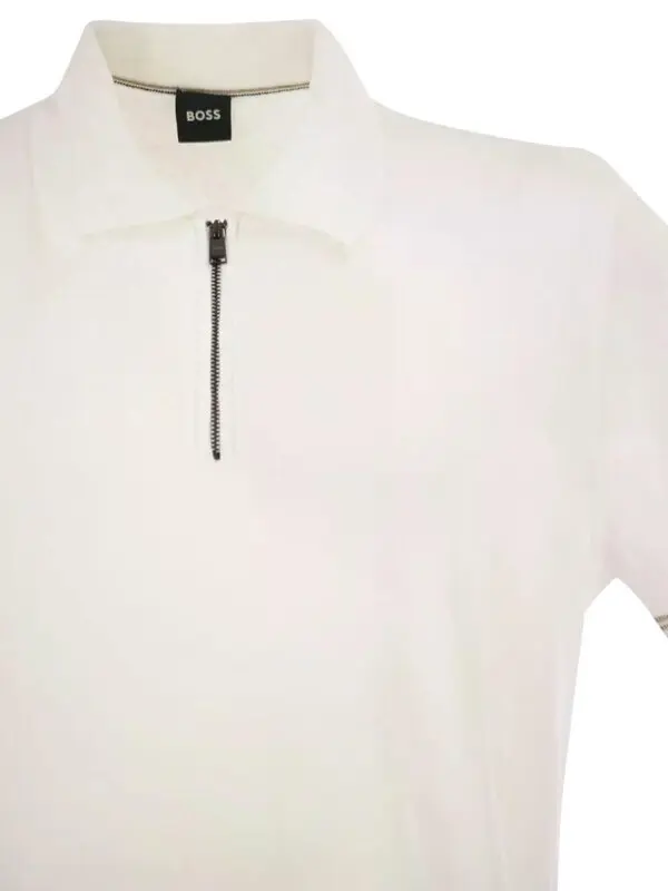 BOSS Half-zip Striped-trim Polo Shirt
