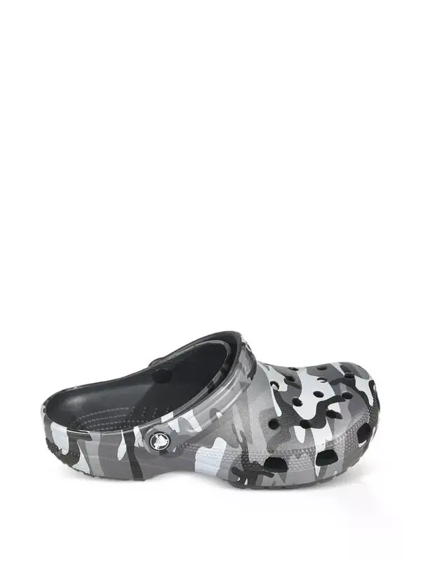 CROCS Camouflage-print Mule Clogs - Grey