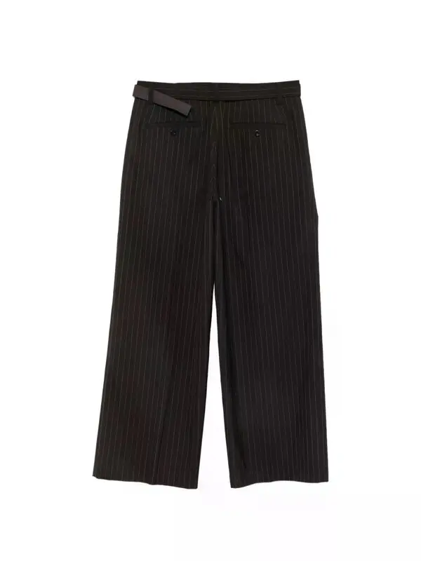 Sacai Belted Chalk-stripe Trousers