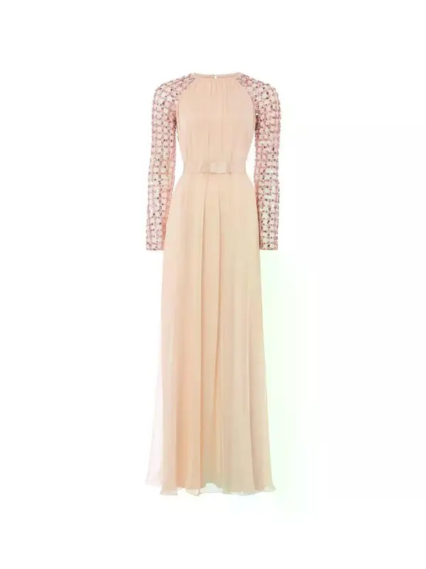TEMPERLEY LONDON Angelli Lattice Sequin-embellished Maxi Dress - Neutrals