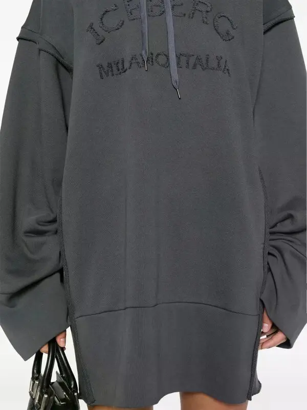 Iceberg Logo Embroidered Mini Dress