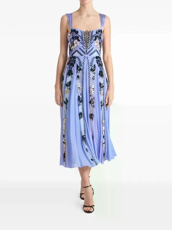 TEMPERLEY LONDON Embroidered Sequin Dress - Blue