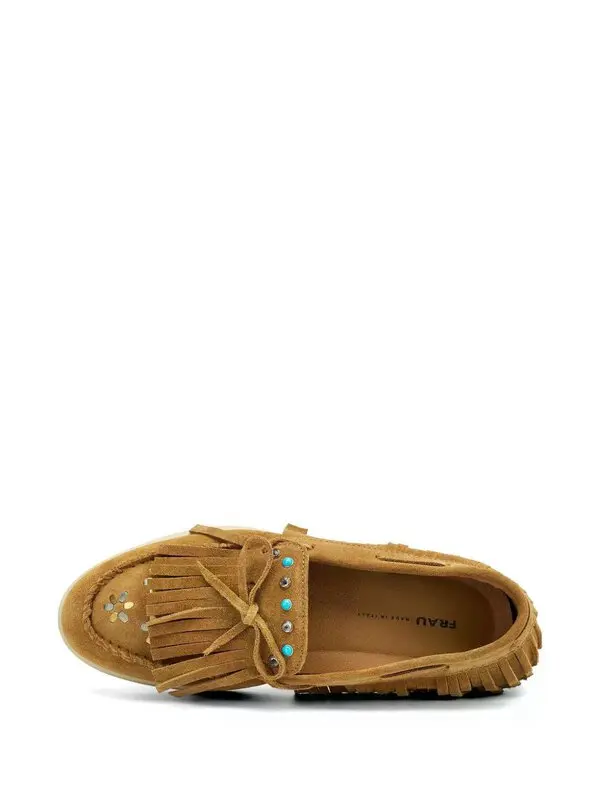 FRAU Fringed Bead-embellished Loafers