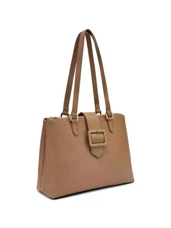 FRAU Buckle-detail Pebbled Tote Bag