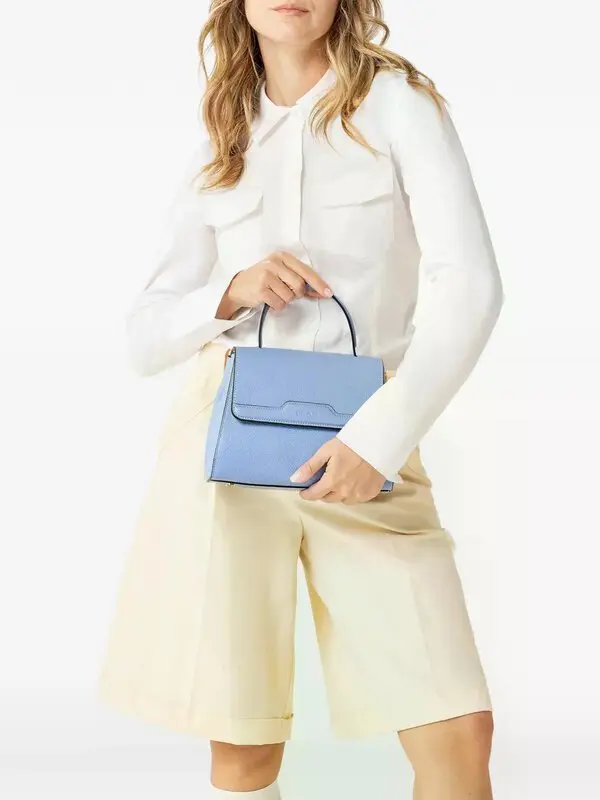 FRAU Pebbled Leather Tote Bag - Blue