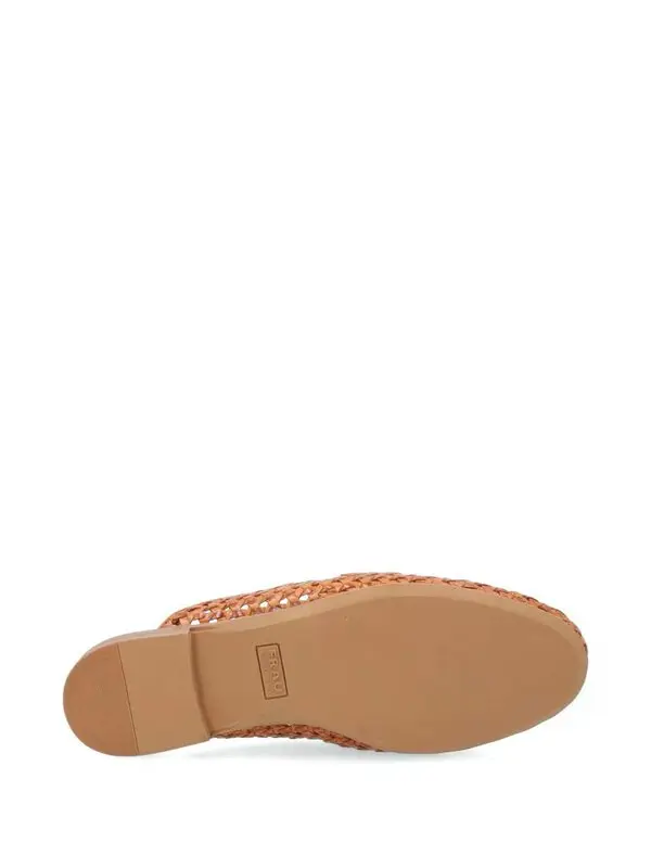 FRAU Woven Tassel Detail Mules - Brown