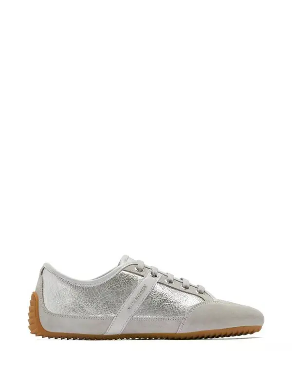 Givenchy Slim Metallic-effect Panelled Lace-up Sneakers - Silver