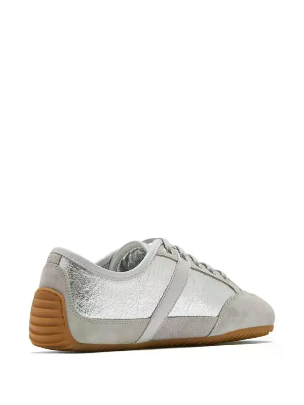 Givenchy Slim Metallic-effect Panelled Lace-up Sneakers - Silver