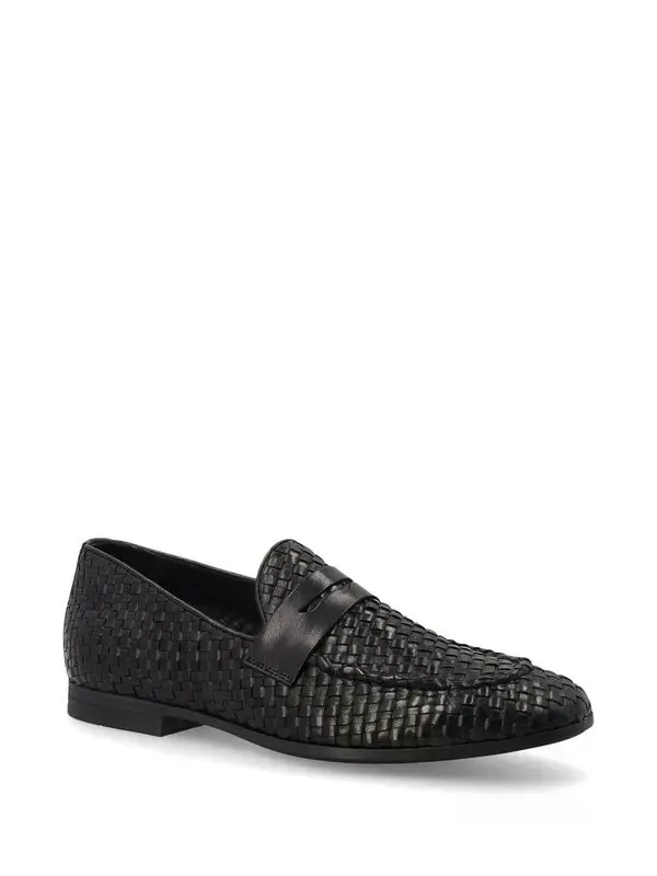 FRAU Woven-leather Saddle Loafers