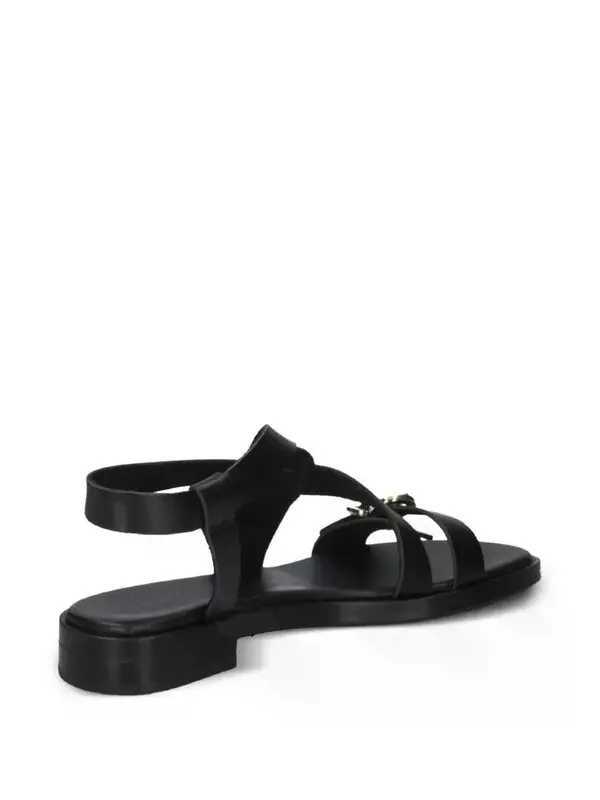 FRAU Multi-strap Leather Sandals With Gold-tone Buckles - Black