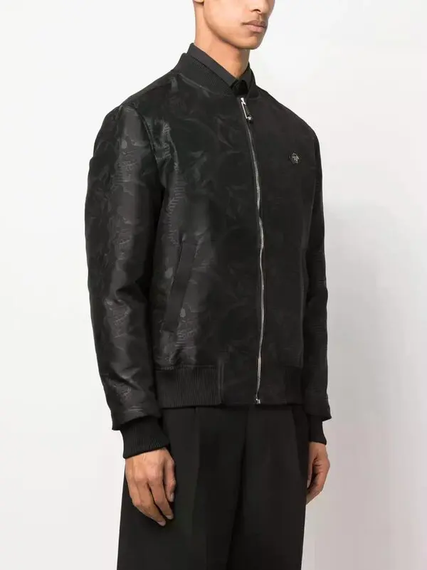Philipp Plein Graphic Print Acetate Bomber Jacket