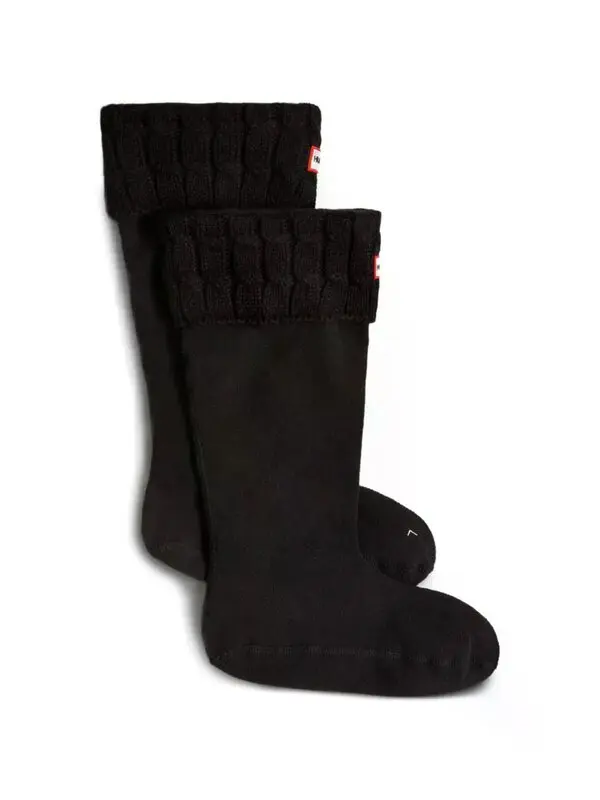 Hunter Cable-knit Cuff Socks - Black