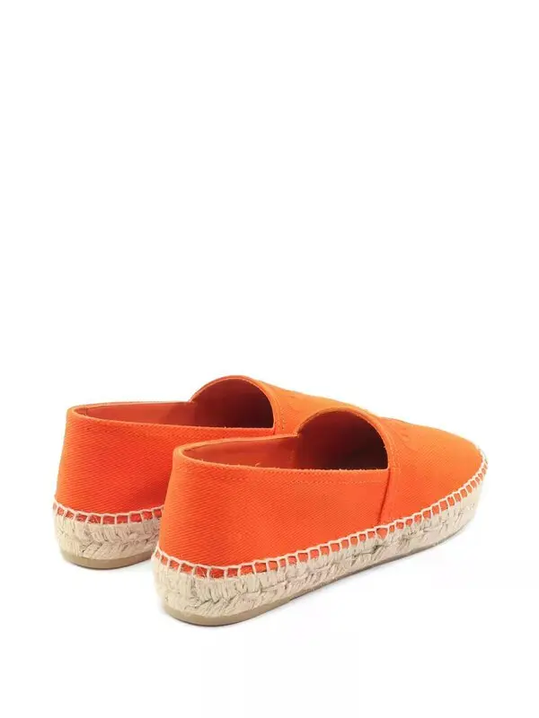 Prada Embroidered Triangle Logo Canvas Espadrilles