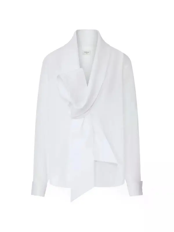 Saint Laurent Cotton Shirt With Lavallière Bow Detail - White