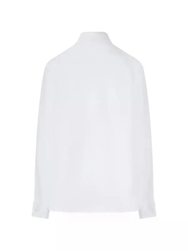 Saint Laurent Cotton Shirt With Lavallière Bow Detail