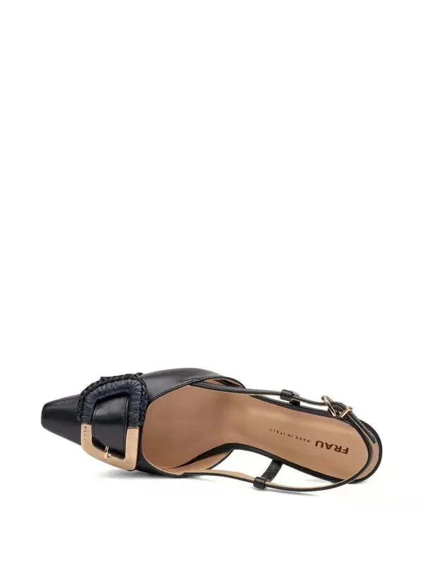 FRAU Leather Buckle-detail Slingback Pumps - Black