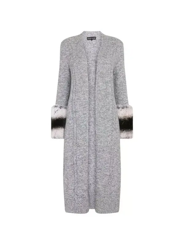IZAAK AZANEI Long Cuff Knitted Cardigan - Grey
