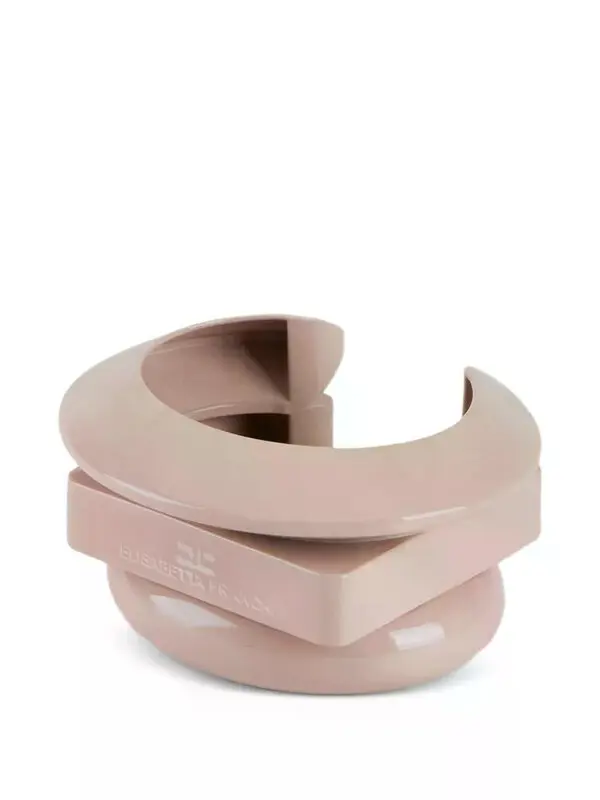 Elisabetta Franchi Lacquered Wrap-around Cuff Bracelet - Neutrals