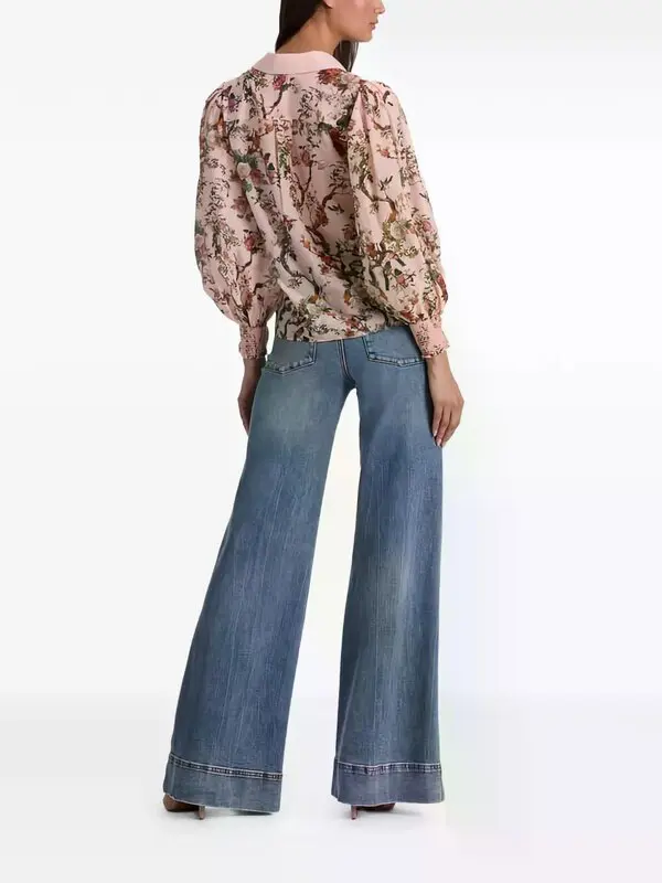 Alice + Olivia Charis Floral Print Blouse - Pink