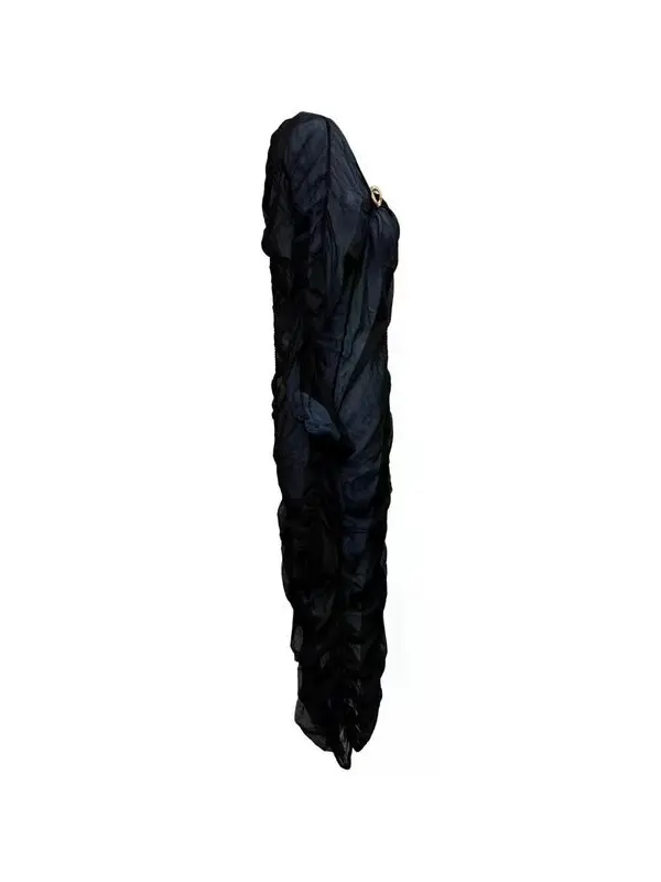 Bottega Veneta Sheer Ruffle Embellished Dress - Black