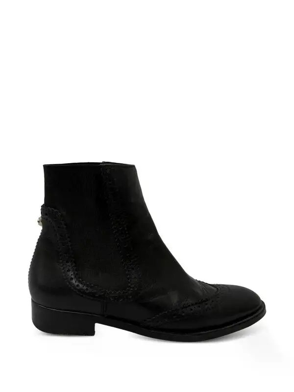 Balenciaga Perforated Wingtip Chelsea Boots - Black