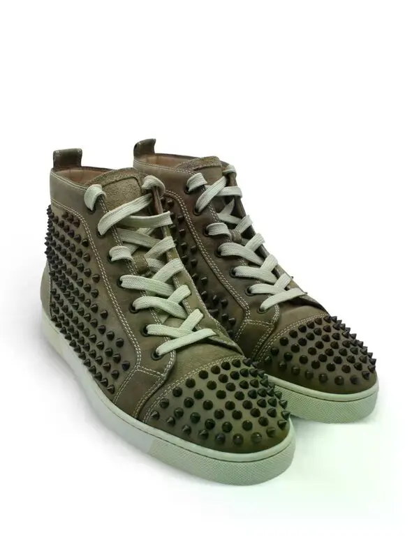 CHRISTIAN LOUBOUTIN Louis Spikes High-top Sneakers - Brown