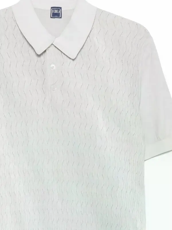 Fedeli Textured-knit Polo Shirt
