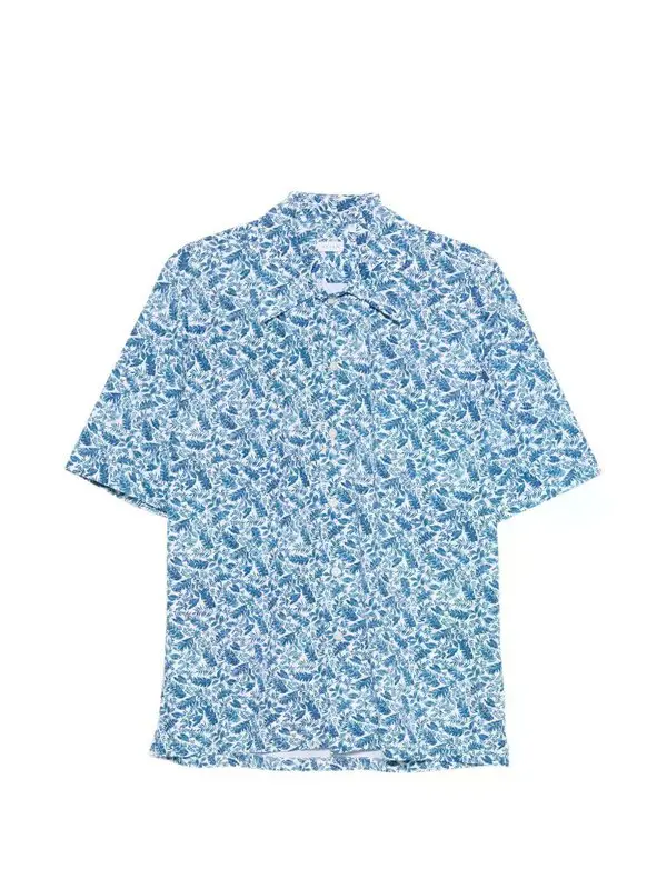 ORIAN Leaf-print Short-sleeve Shirt