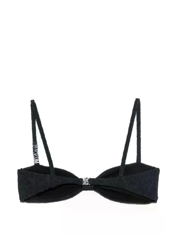 Moschino Detail Crinkled Bikini Top